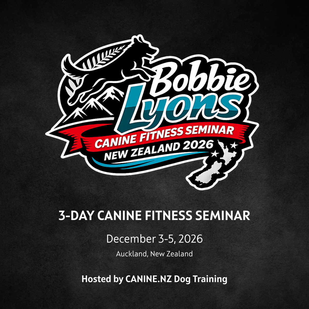 Bobbie Lyons Canine Fitness Seminar NZ 2026 | CANINE.NZ – canine.nz